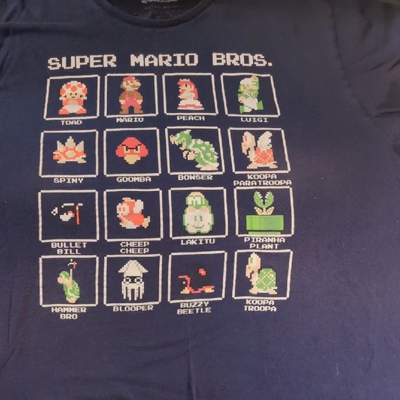 Nintendo | Shirts | Nintendo Super Mario Bros Navy Blue Tee | Poshmark